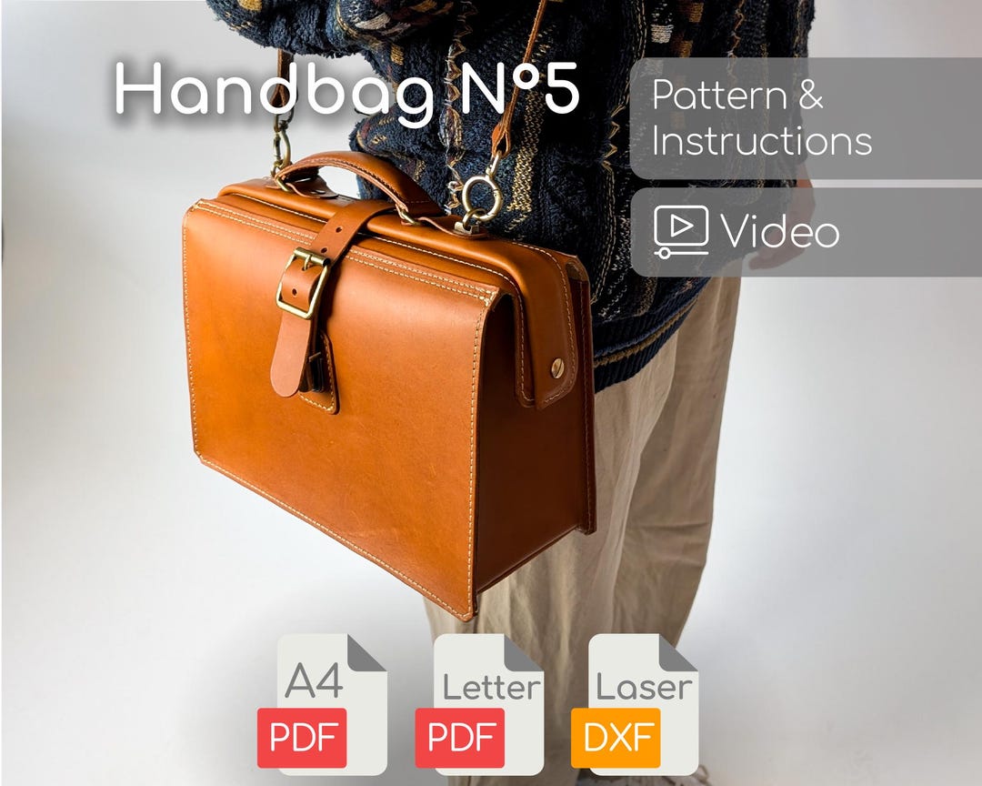 Crossbody Doctor Bag Pattern - Leather Craft Handbag Template, PDF ...