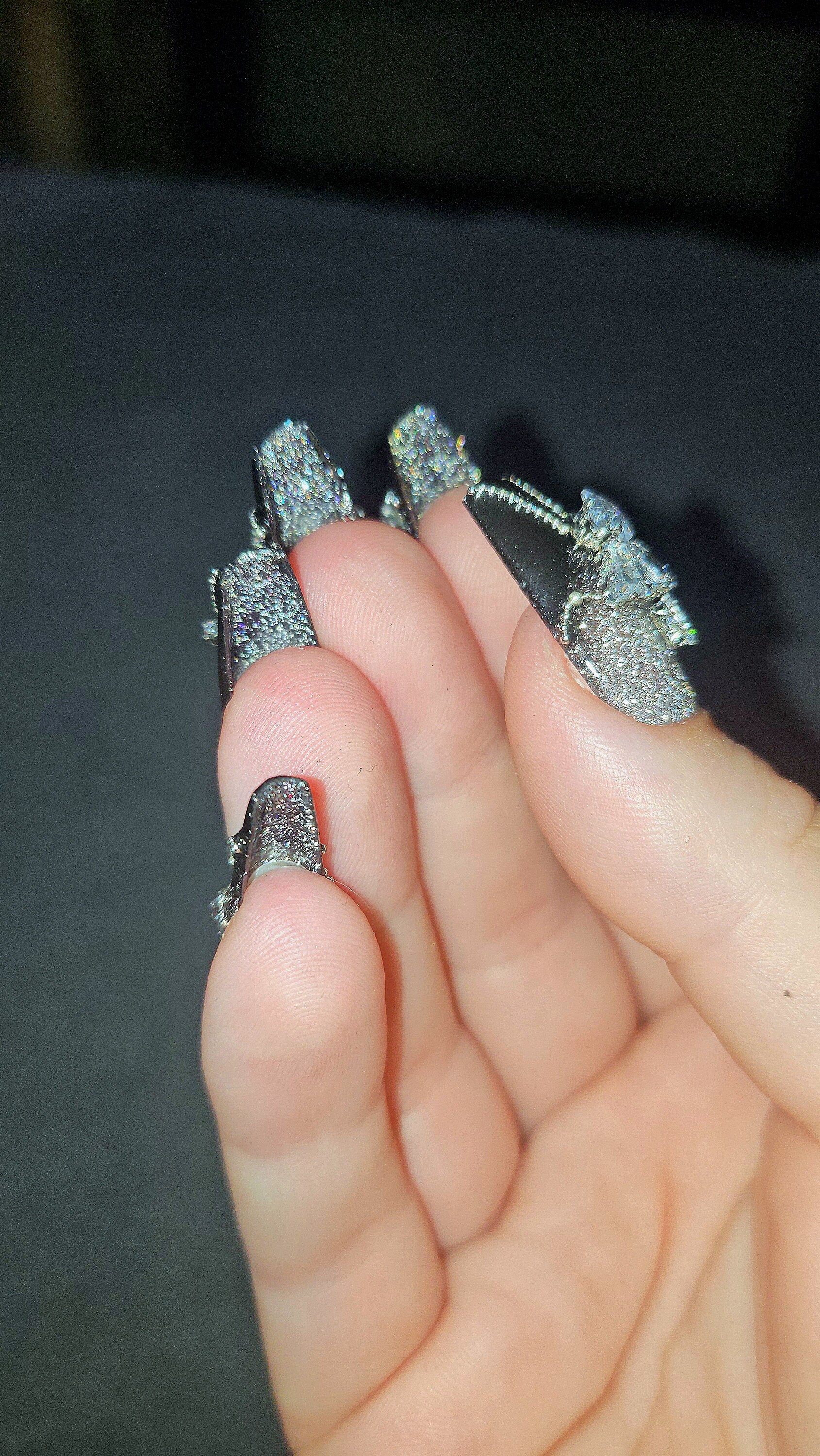 ELEGANCE // Stunning Reflective Chandelier Crystal Nails Hand-made ...