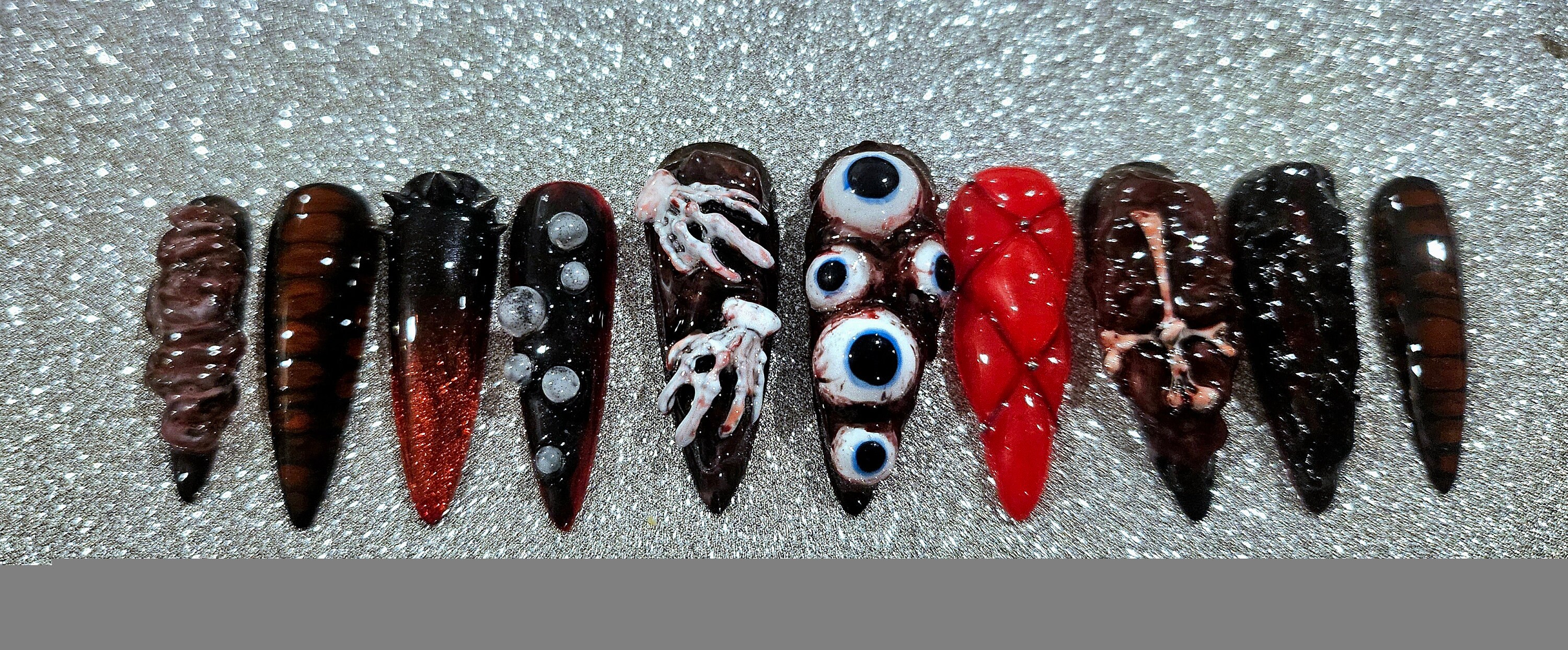VISCERA! // Horror Movie & Human Anatomy Custom Nail Set - Reusable ...