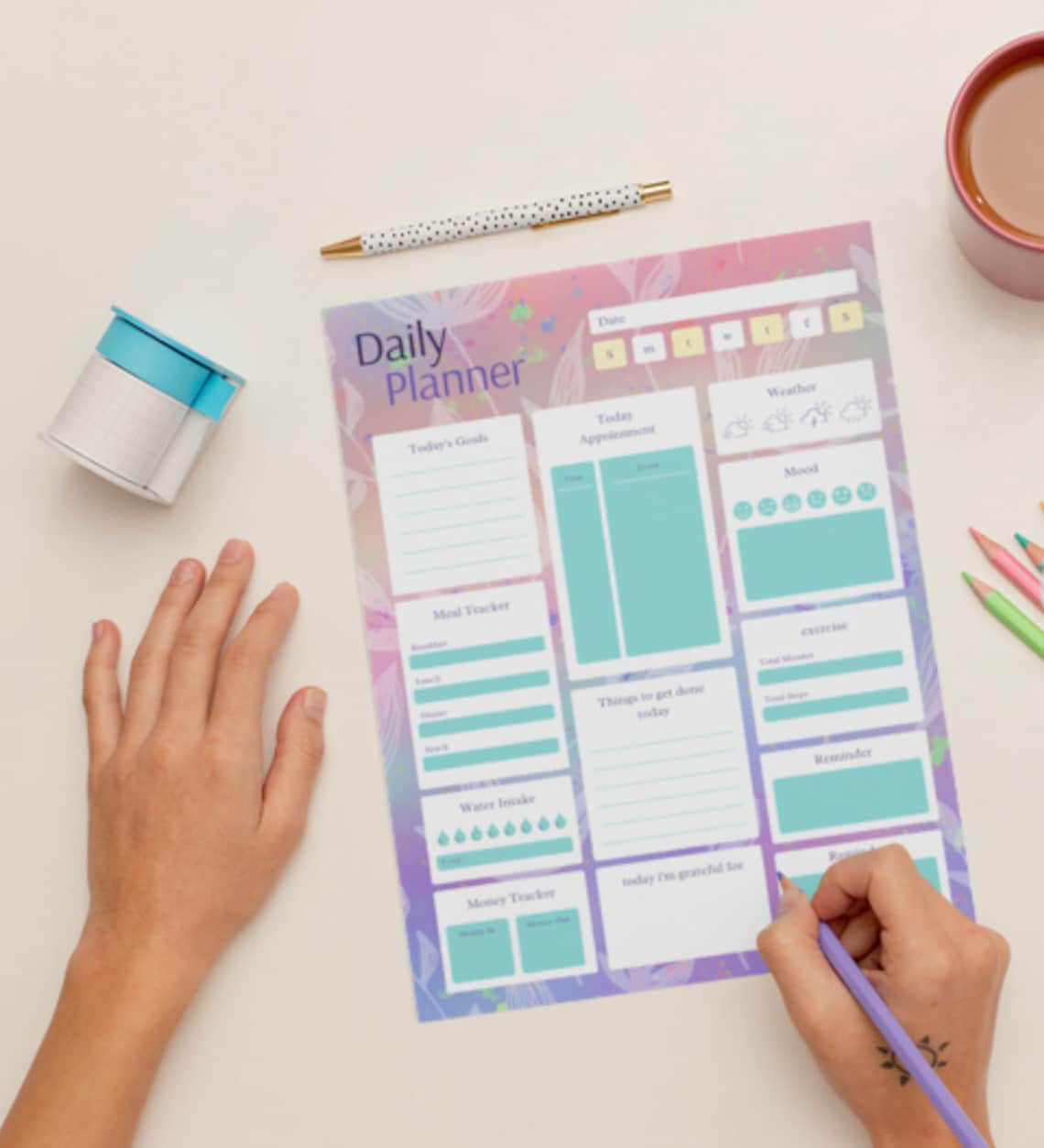 Daily Planner Digital Planner Printable Planner - Etsy