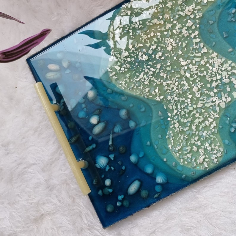 Handmade Resin Tray ,unique Resin Board, Sea Shore, Beautiful Shells ...