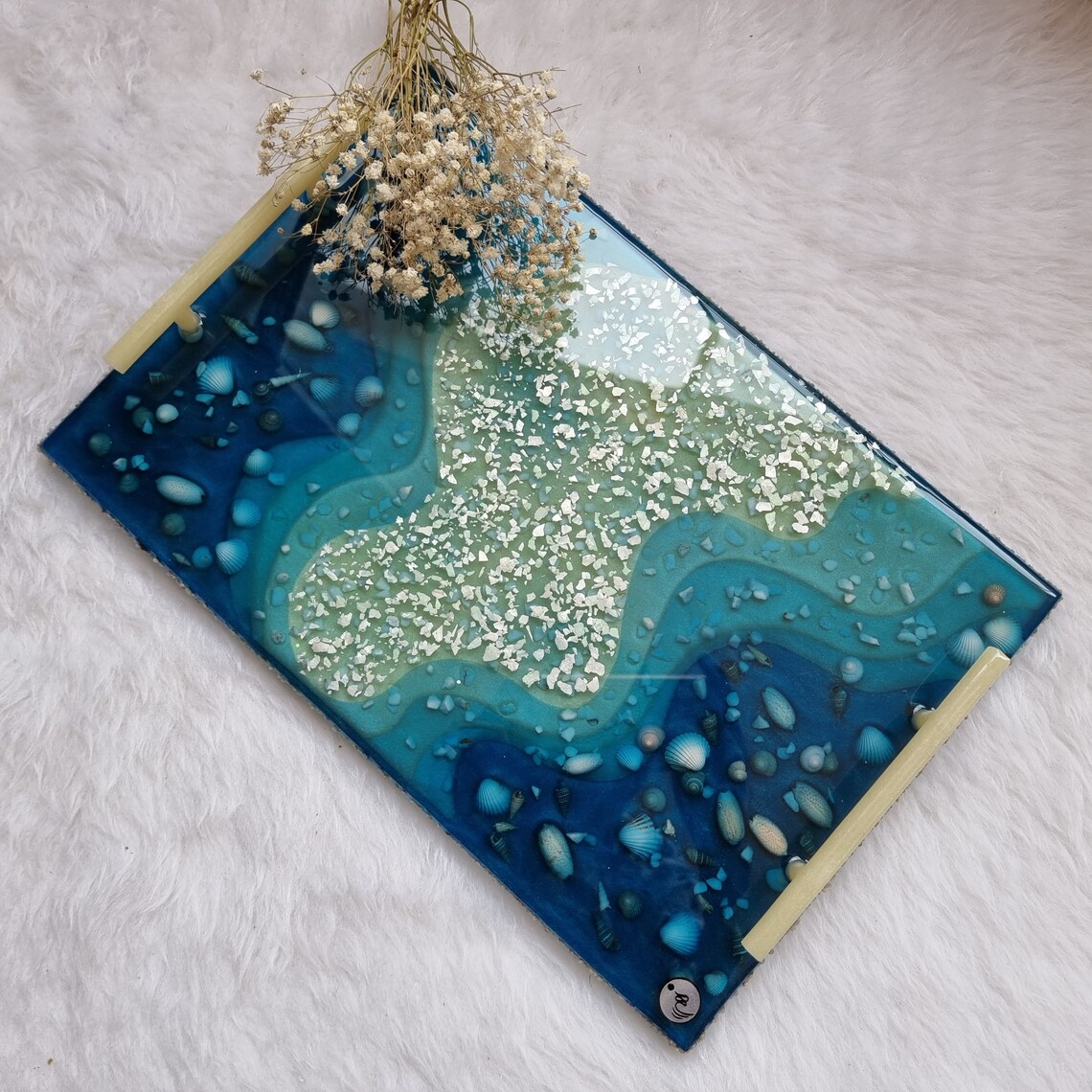 Handmade Resin Tray ,unique Resin Board, Sea Shore, Beautiful Shells ...