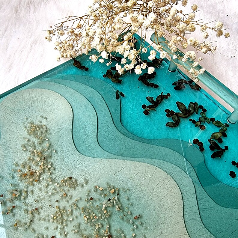 Handmade Resin Tray ,unique Resin Board, Wave and Sea, Kitchen ...