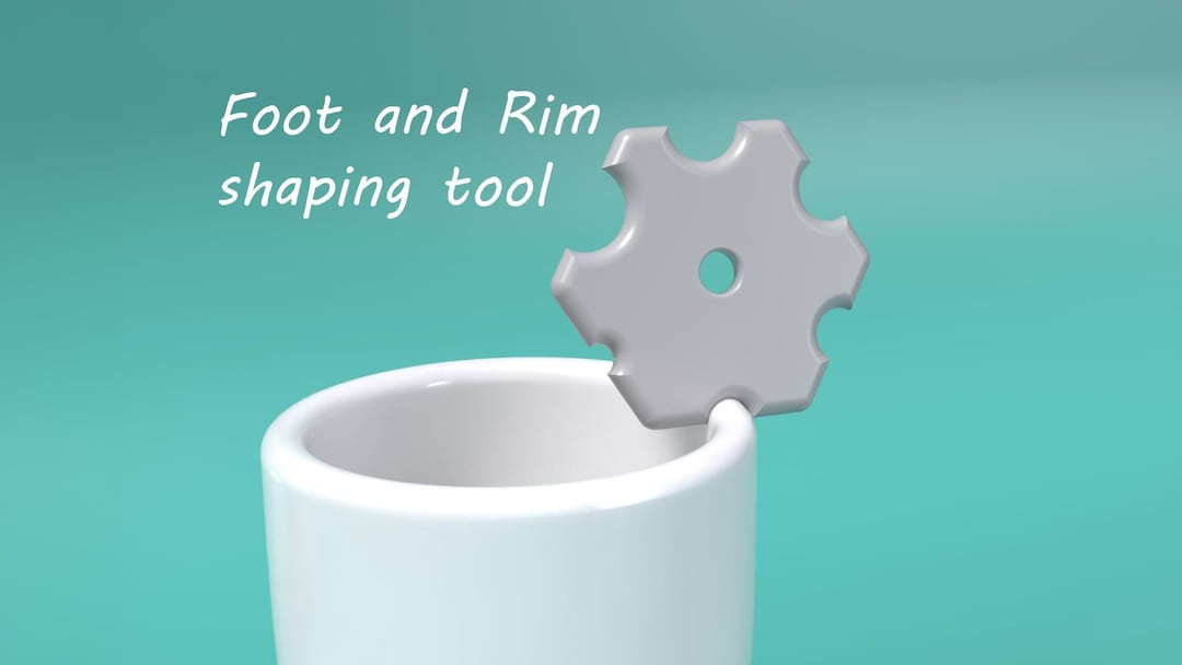 Foot and Rim Shaping Tool - Wheel Throwing Tool - Pottery Tools - Model ...