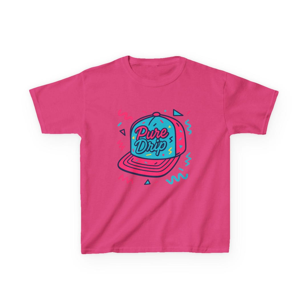 Pure Drip Baseball Hat Kids Tee, Fun Cotton T-shirt, Youth Summer ...