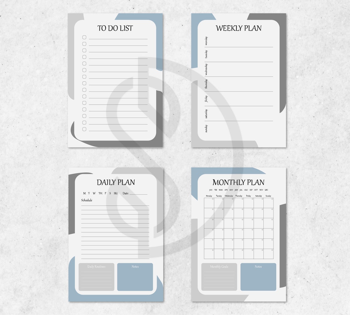 Undated Digital Printable Planner | iPad Goodnotes Planner | Daily ...