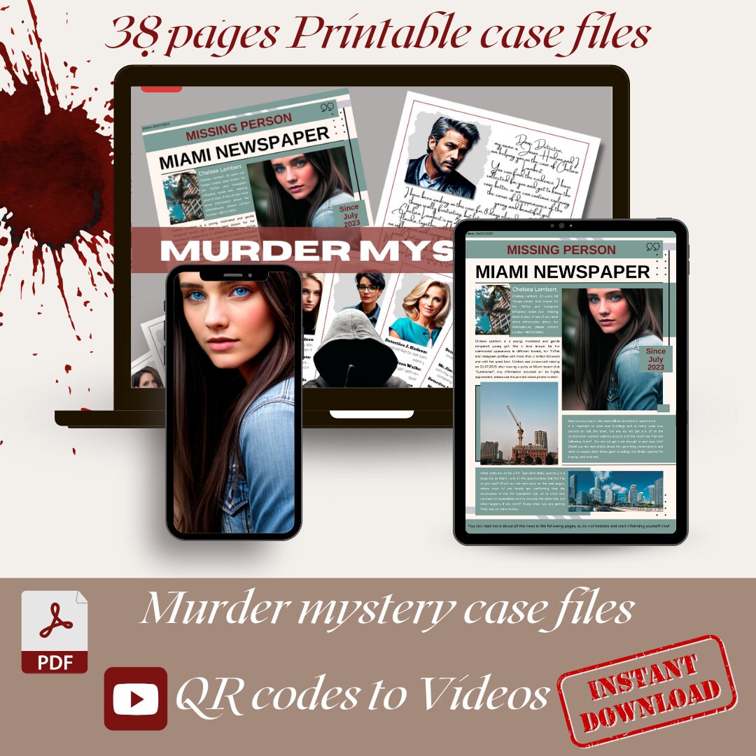 Murder Mystery Detective Case Files, Unsolved Case, Digital Case Files ...