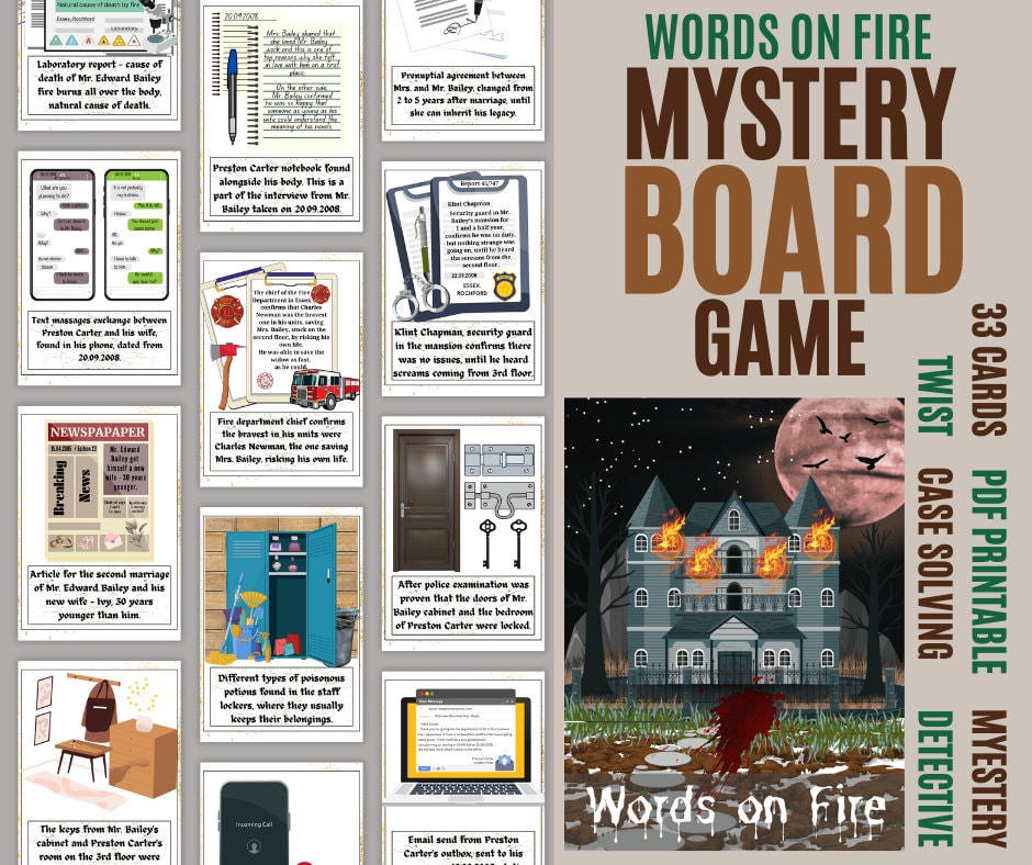 Murder Mystery Detective Game, Case Solving With 33 Printable Clue ...