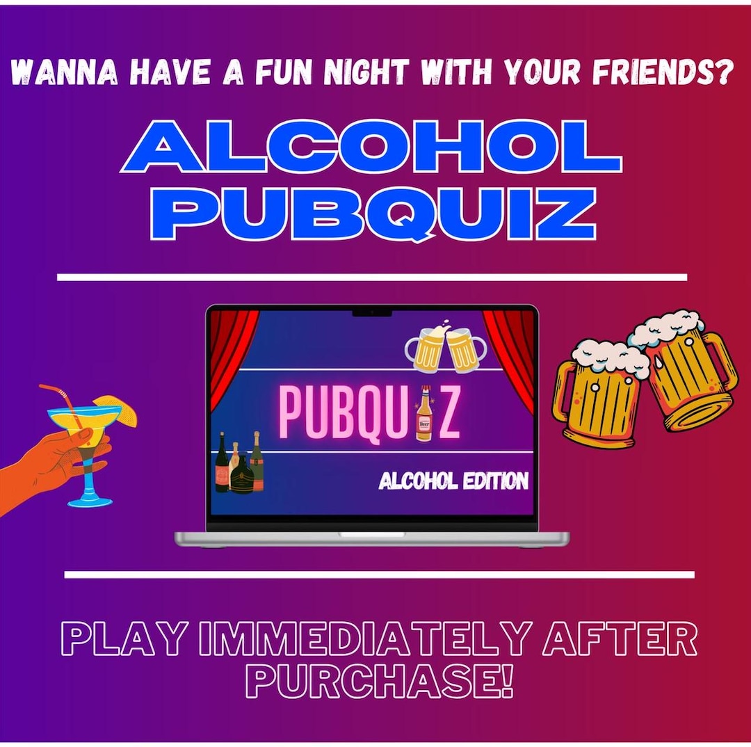Alcohol Pub Quiz, Trivia Game Night (PDF & Canva) - Etsy