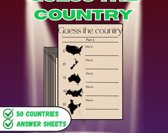 Geography Quiz: Guess the Country Shapes (PDF Download) - Etsy