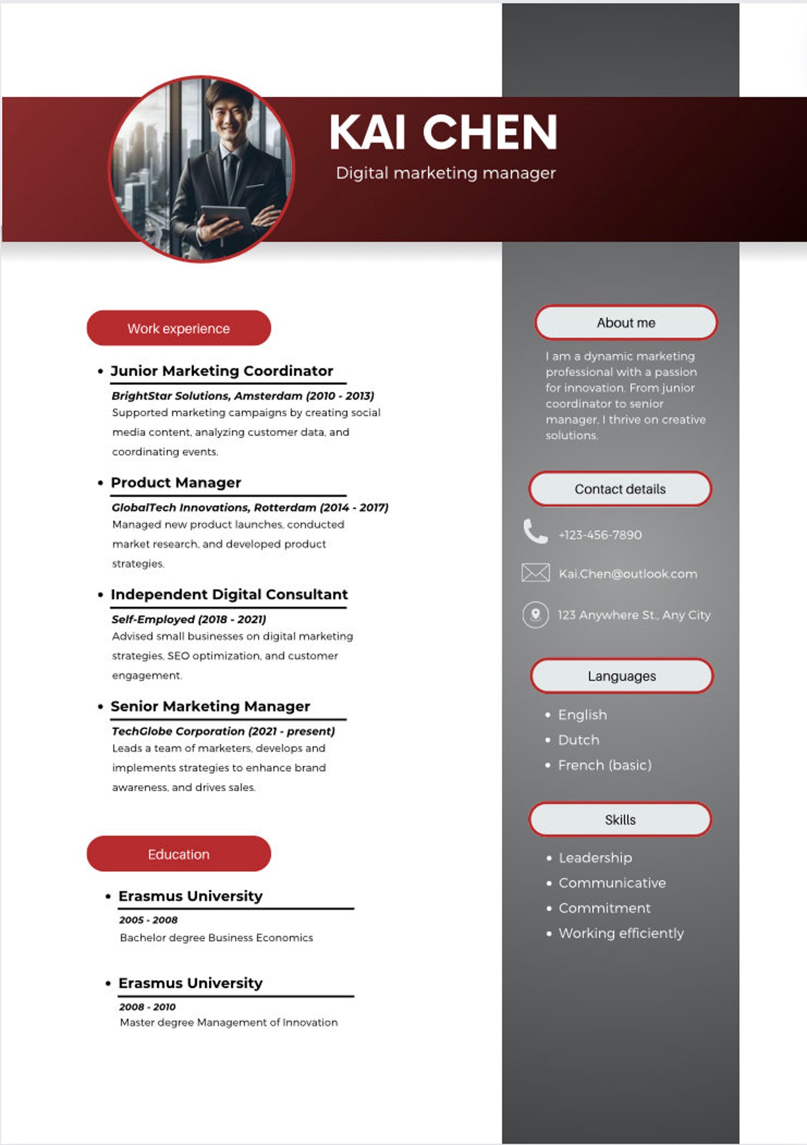 Customizable CV Template, 10 Colors (digital Download) - Etsy