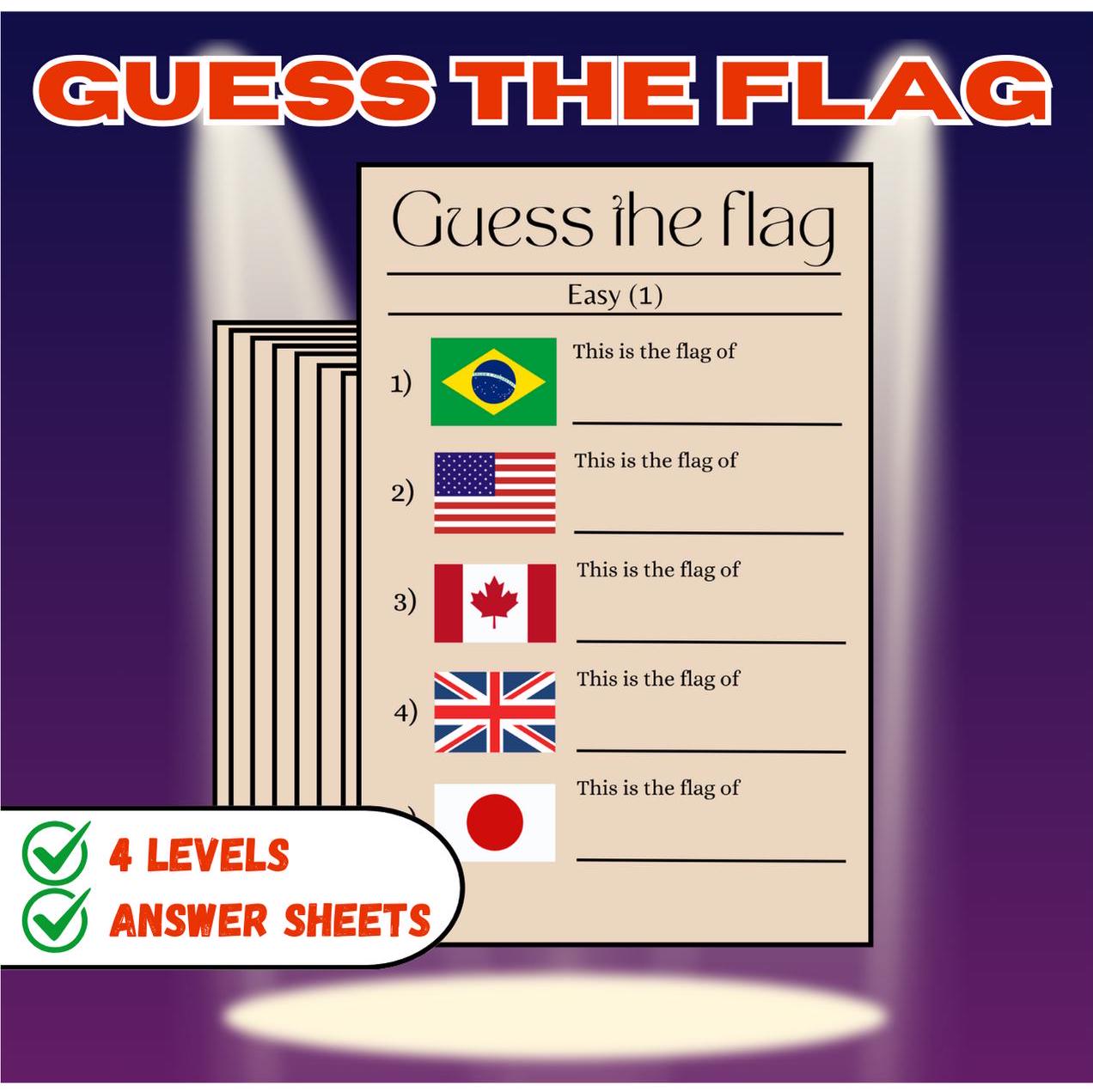 Guess the Flag Quiz | Geography Game (PDF Download) - Etsy