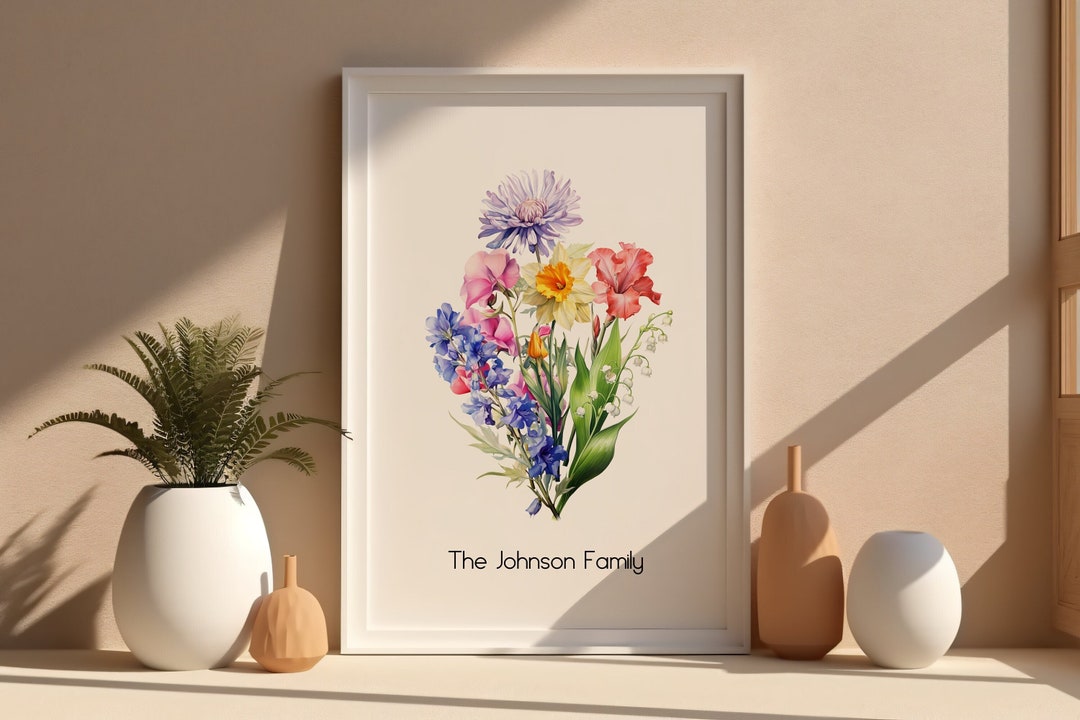 Custom Birth Month Family Bouquet Custom Birth Month Flowers - Etsy