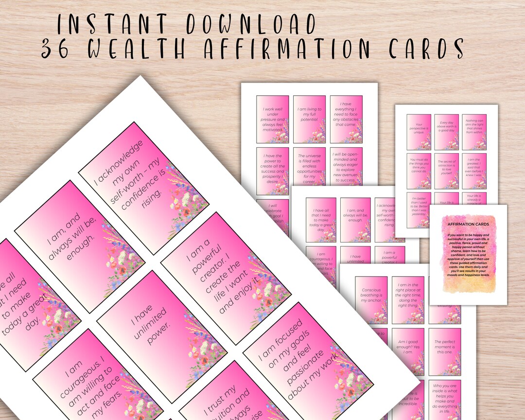 Empower Your Journey With Printable Affirmation Cards for - Etsy