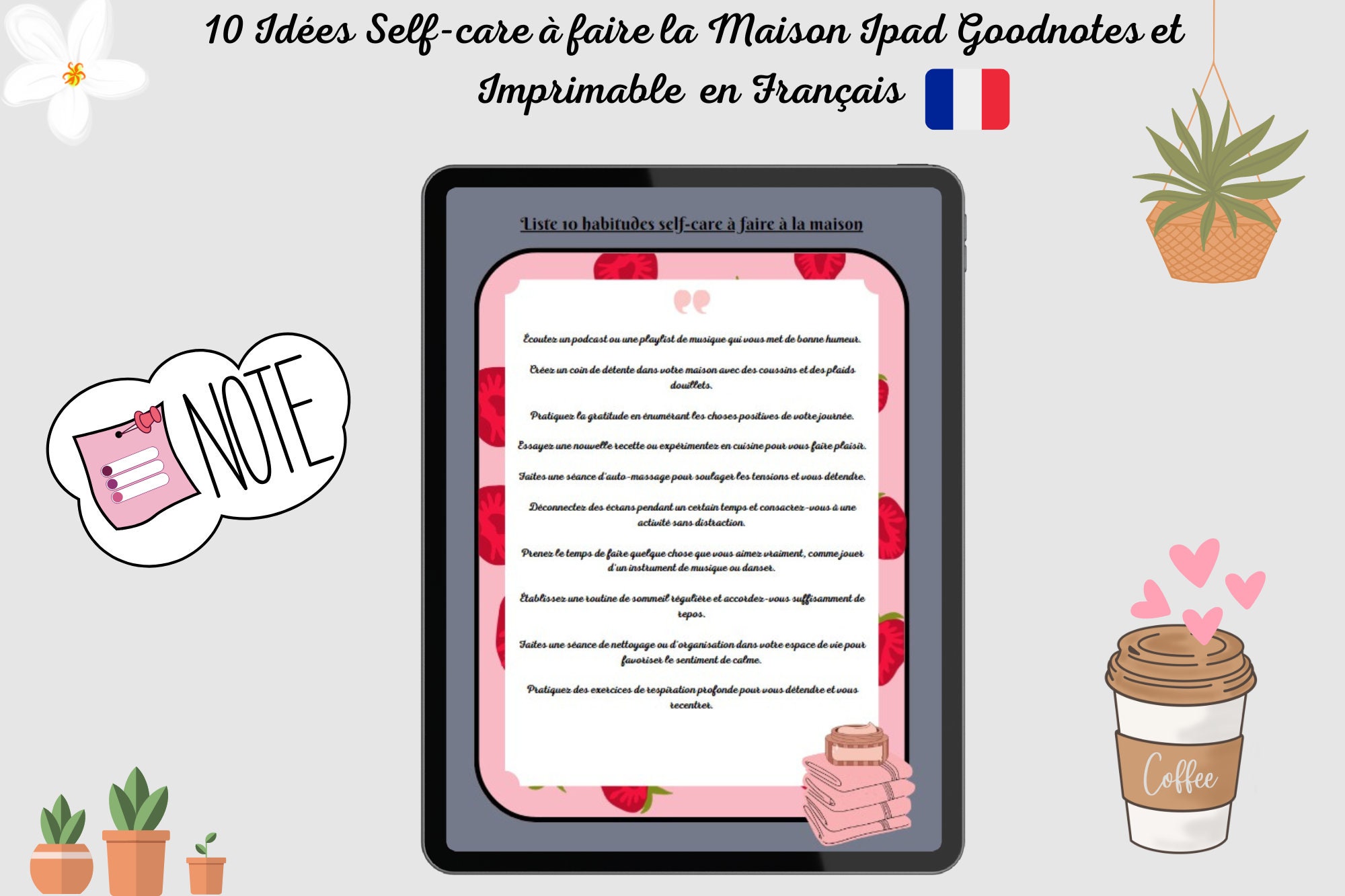 10 Self-care Ideas to Do at Home Part II Digital iPad Goodnotes and ...
