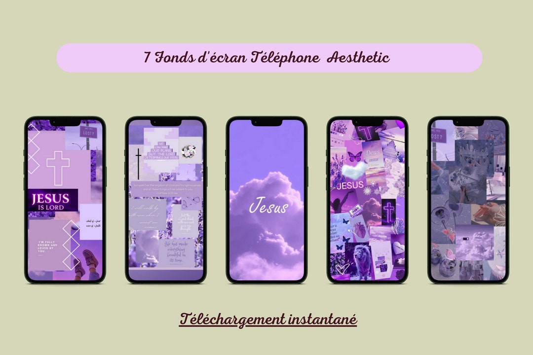 7 Purple Aesthetic Phone Wallpapers Ios iPhone Android - Etsy
