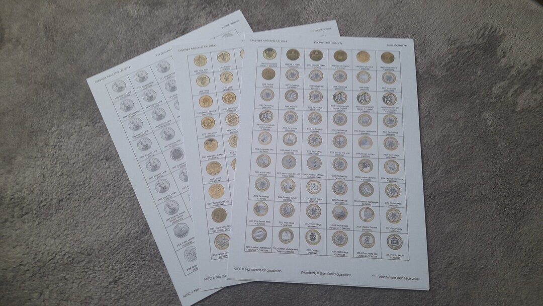 Coin Collector Sheets, Old Half, One Penny, 50p 1, 2 Pound Album ...