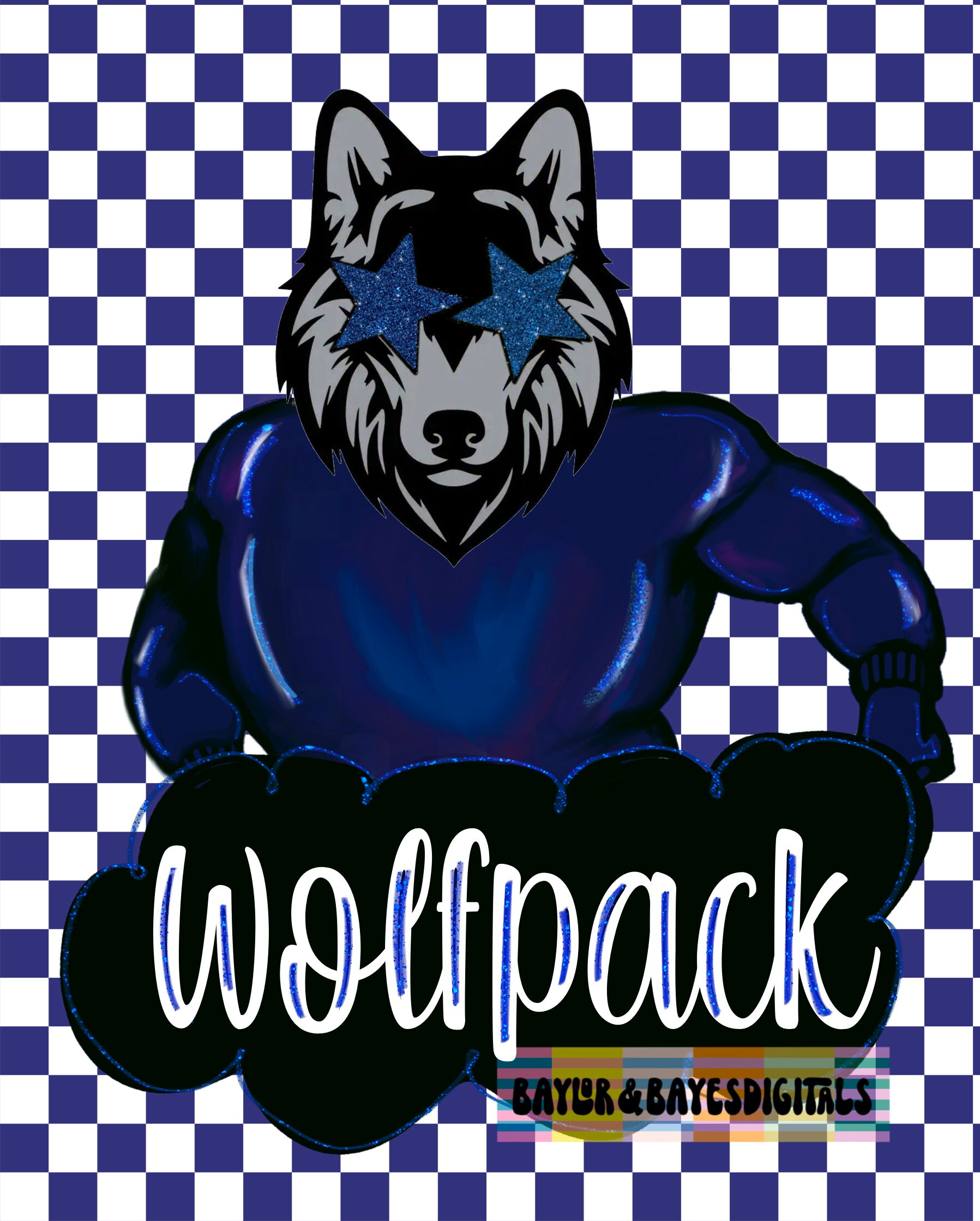 Wolfpack Mascot PNG School Mascot PNG Black/blue/white - Etsy
