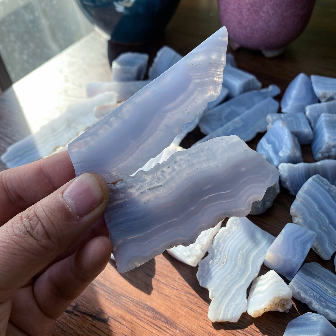 Blue Lace Agate Mini Slice , Blue Lace Agate Polished Slab , Polished ...