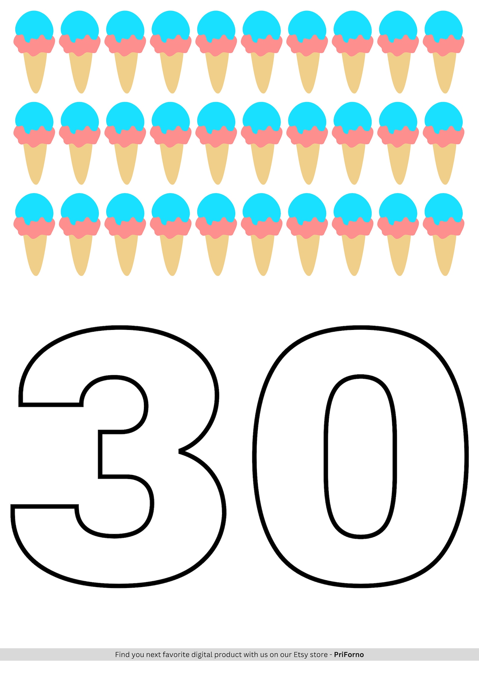 Number Coloring Pages Worksheet for Kids, Number 1 - 30 Kindergarten ...