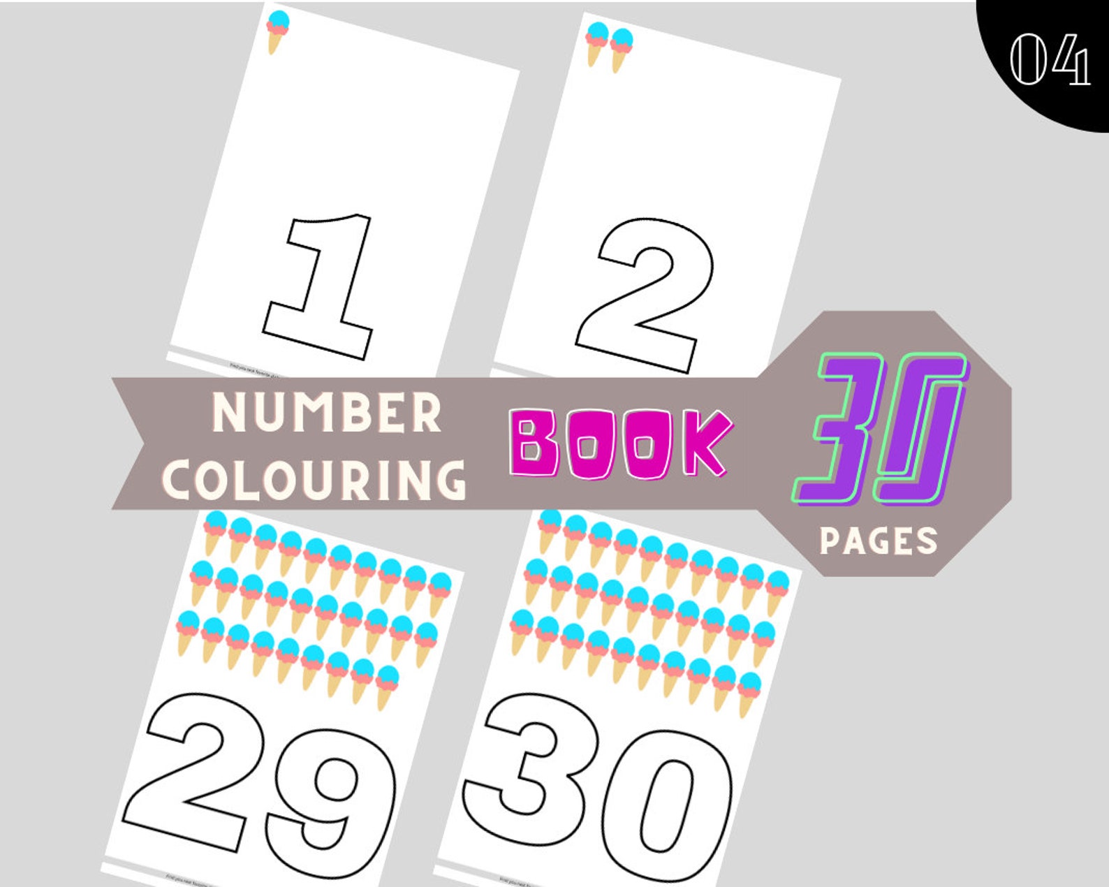 Number Coloring Pages Worksheet for Kids, Number 1 - 30 Kindergarten ...