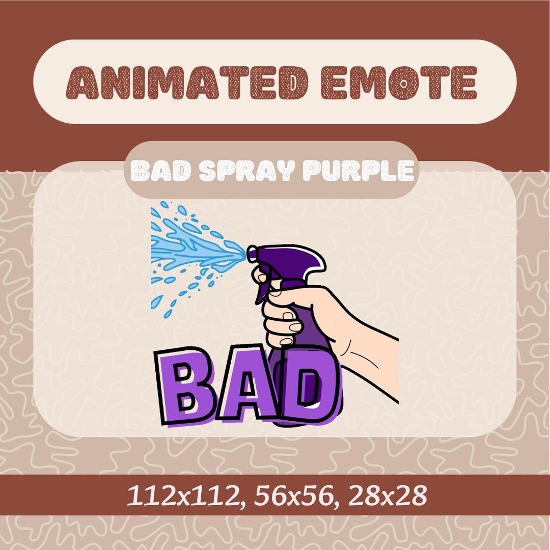 Animated Static Purple Spray Bottle Twitch Emote, Funny Spray Bottle ...