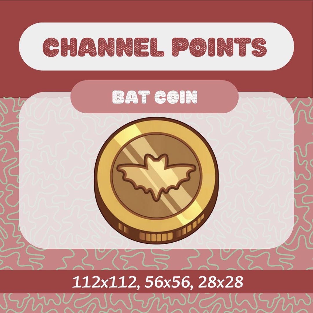 Bat Coin Channel Points Icon, Emote for Twitch, Gothic Bat Emote for ...