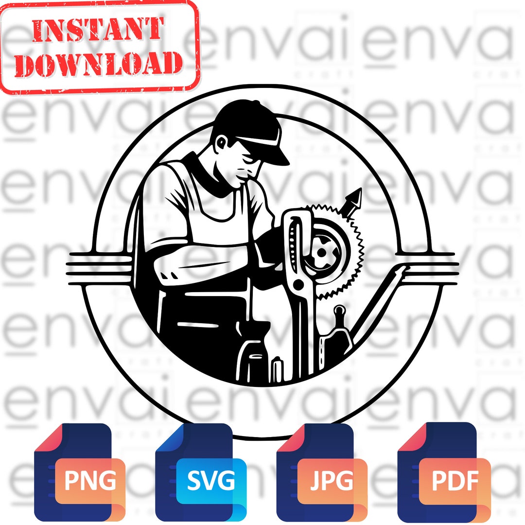 Repair Logo Svg Repair Man Logo Svg Mechanic Logo Circle - Etsy