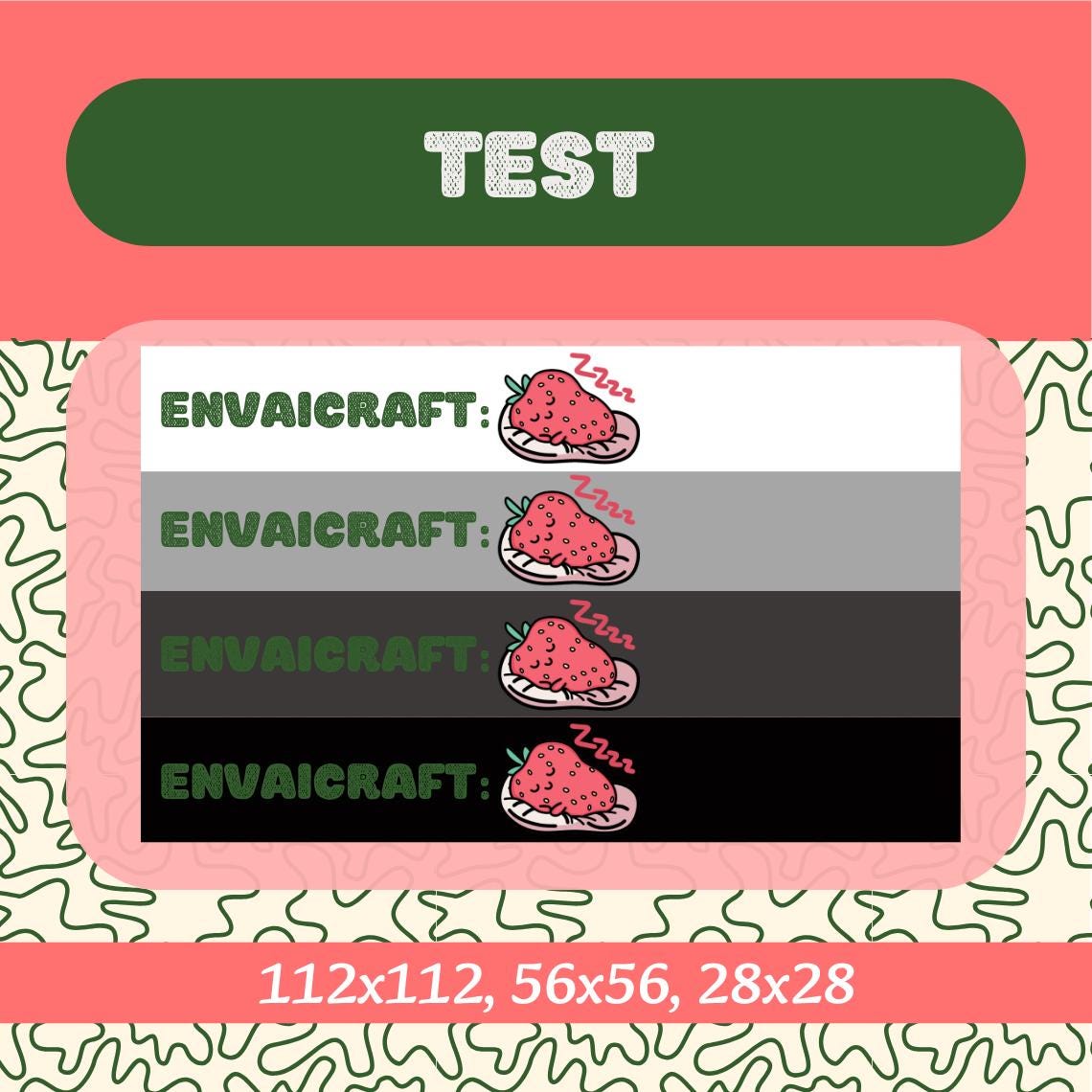 Animated Strawberry Sleeping Emote, Strawberry Emote for Twitch Kick ...