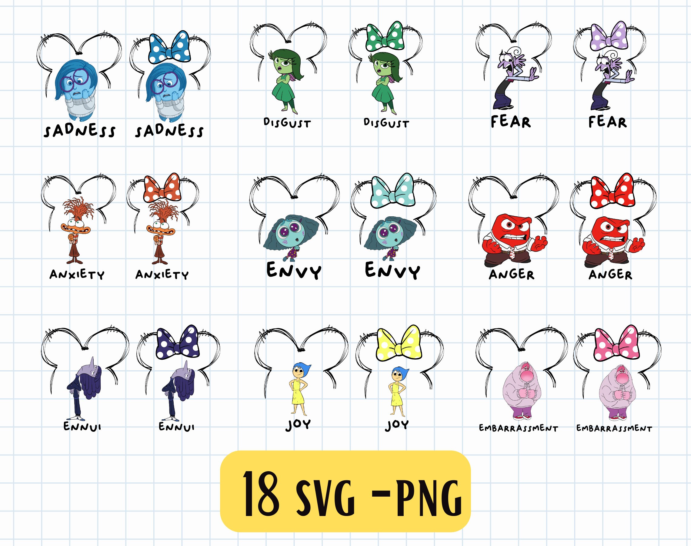 Emotions Mouse Ears Png Svg, Mental Health, Magical Kingdom Family Trip ...