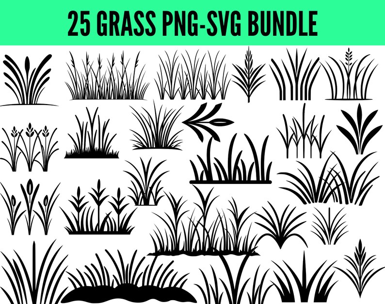 Grass SVG Bundle Grass PNG Grass Clipart Grass SVG Cut Files for Cricut Grass Svg Grass Template ...