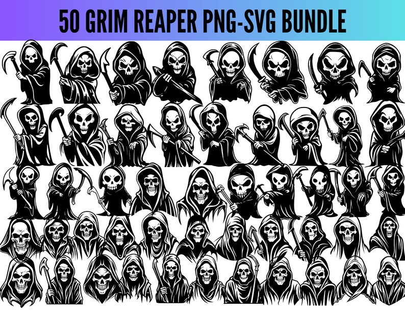 Grim Reaper SVG Bundle Grim Reaper PNG Grim Reaper Clipart Grim Reaper ...