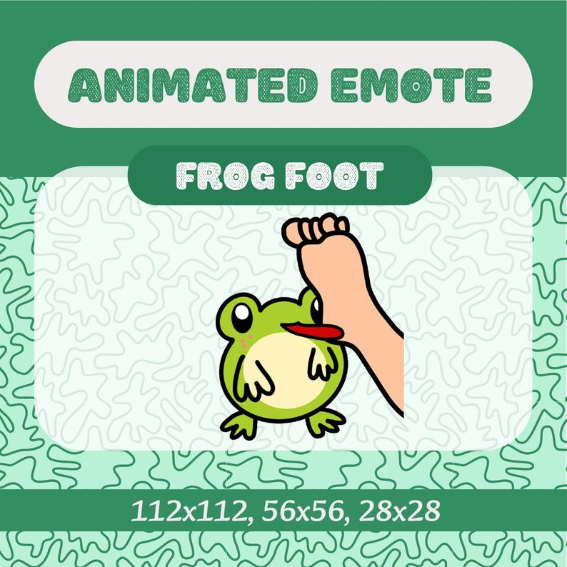 Animated Feet Licking Frog Emote for Streaming, Frog Lick Animated Emote for Twitch Discord ...