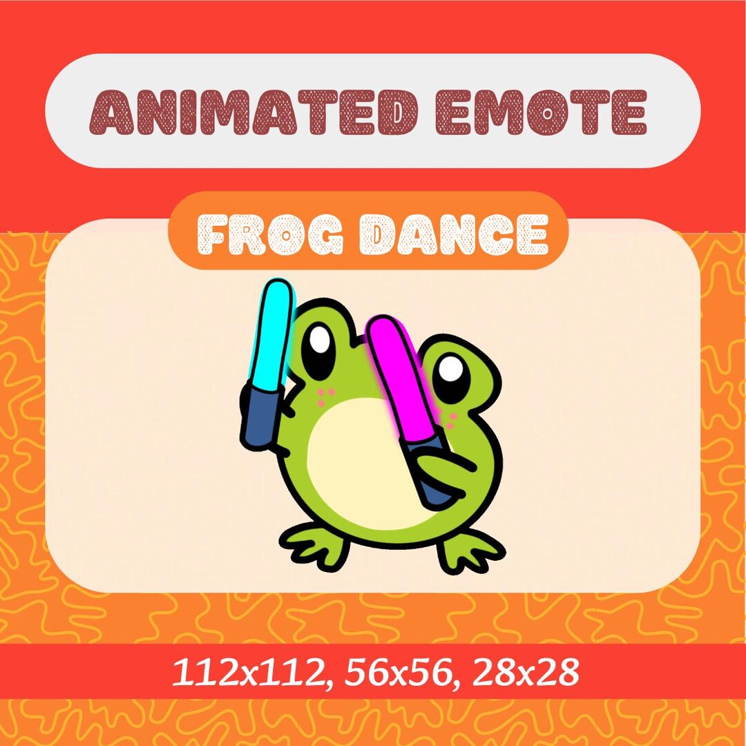 Animated Frog Lightstick Emote, Kick Fun Emote, Dance Emote, Rave Emote ...