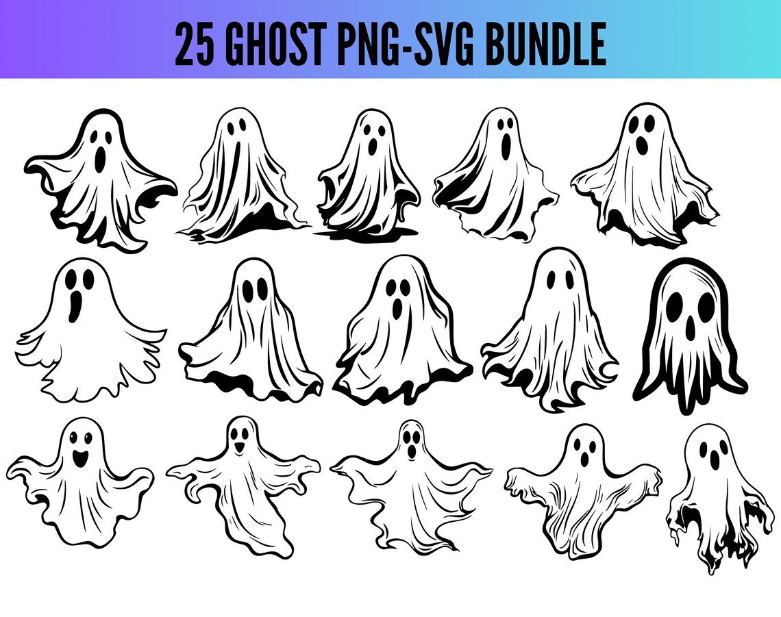 Cute Ghost SVG PNG Bundle Ghost Designs Cute Ghost Svg Cute Ghost SVG ...