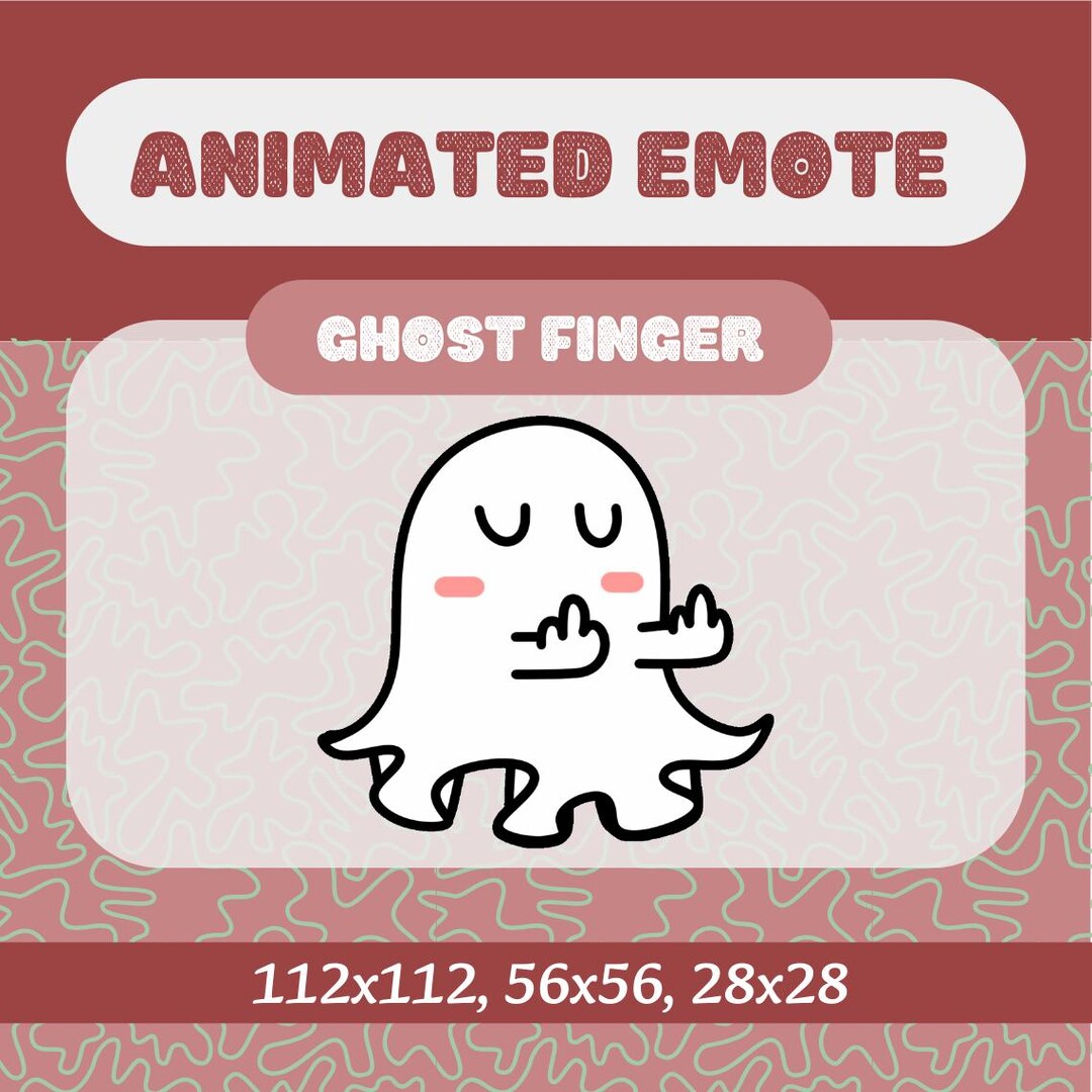 Animated Middle Finger Ghost Emote for Streamers, Kawaii Ghost Twitch ...