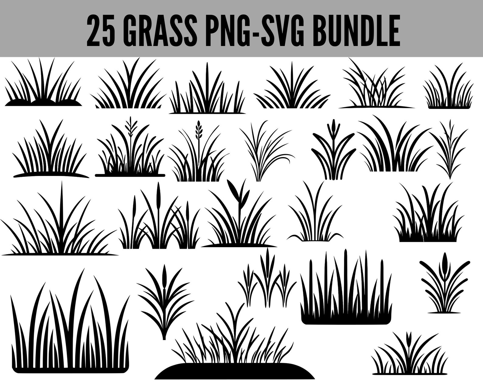 Grass Svg Bundle Grass Png Grass Clipart Grass Svg Cut Files For Cricut