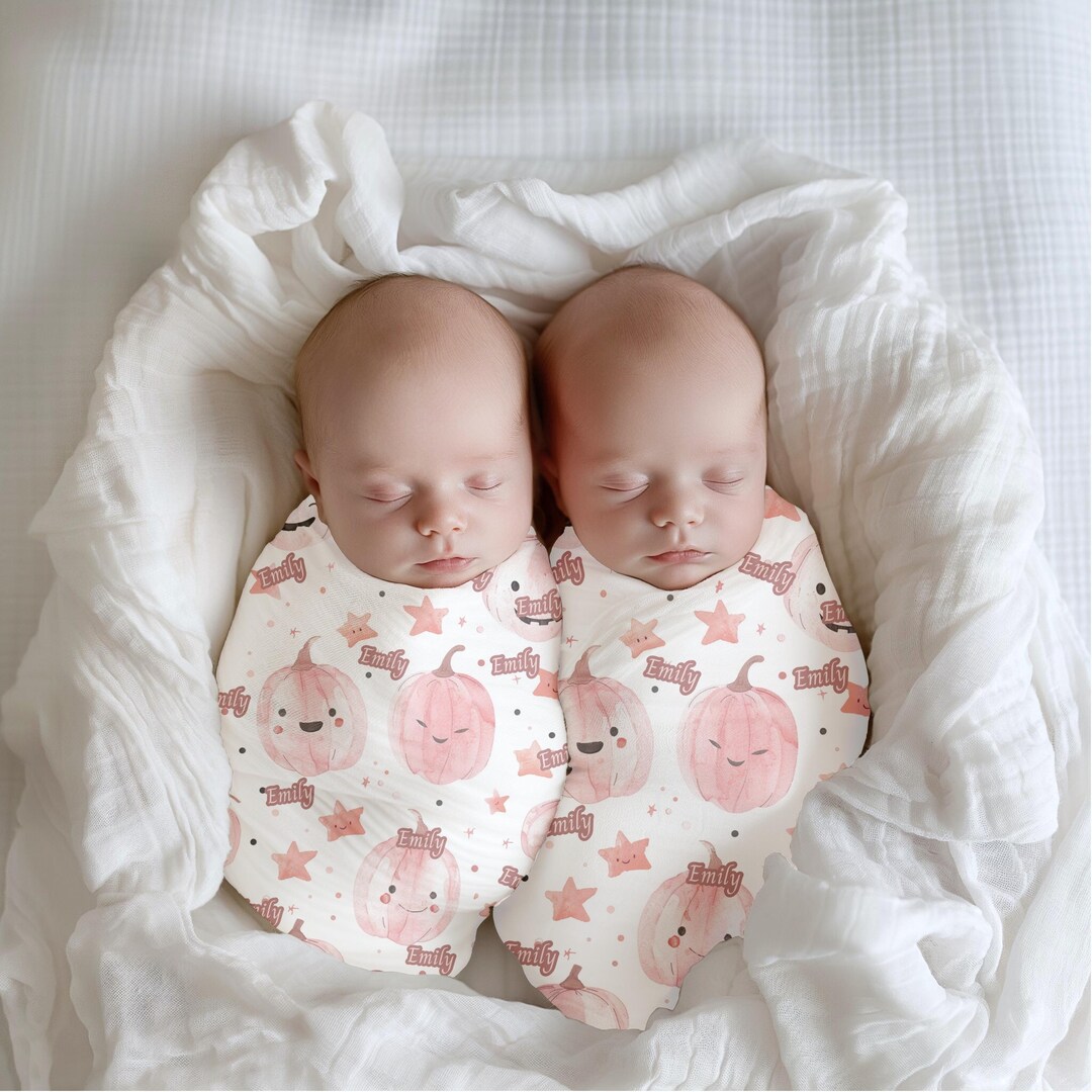 Personalized Halloween Baby Swaddle Custom Name Blanket Newborn Pumpkin ...