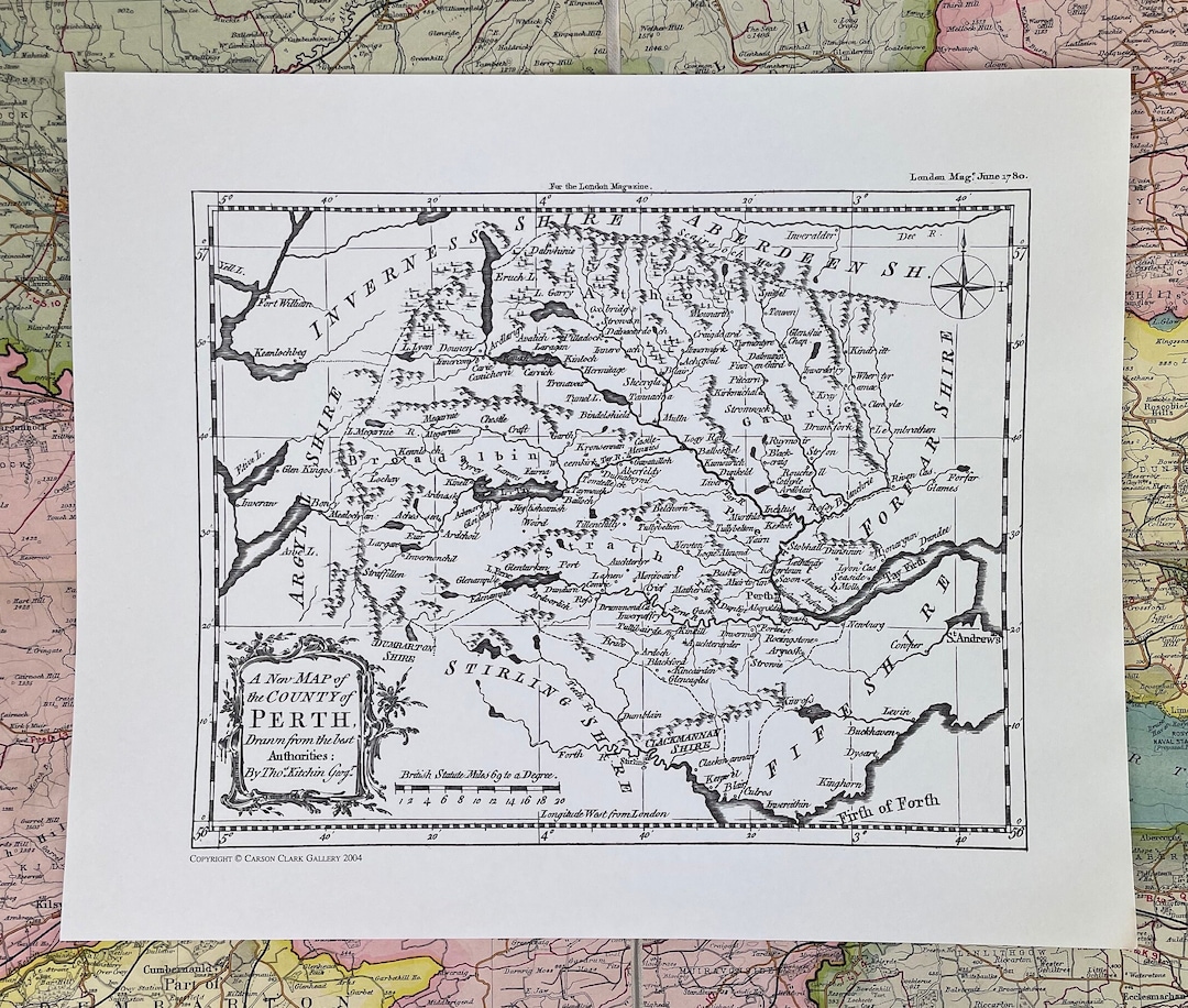 Vintage Map of Perth - Etsy