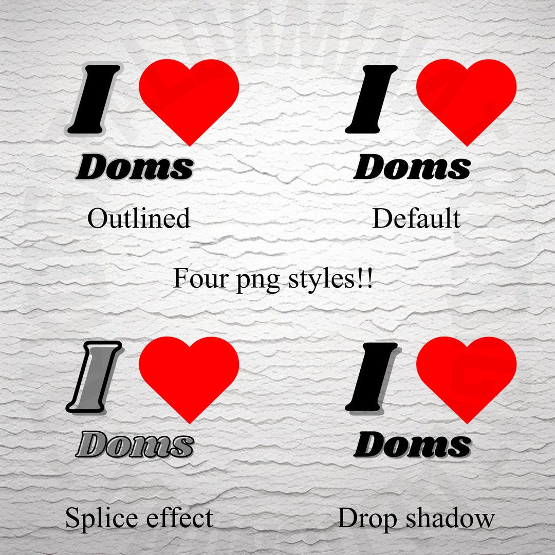I Love Doms Svg Vector Files for Cricut Sticker Png Clip - Etsy Ireland