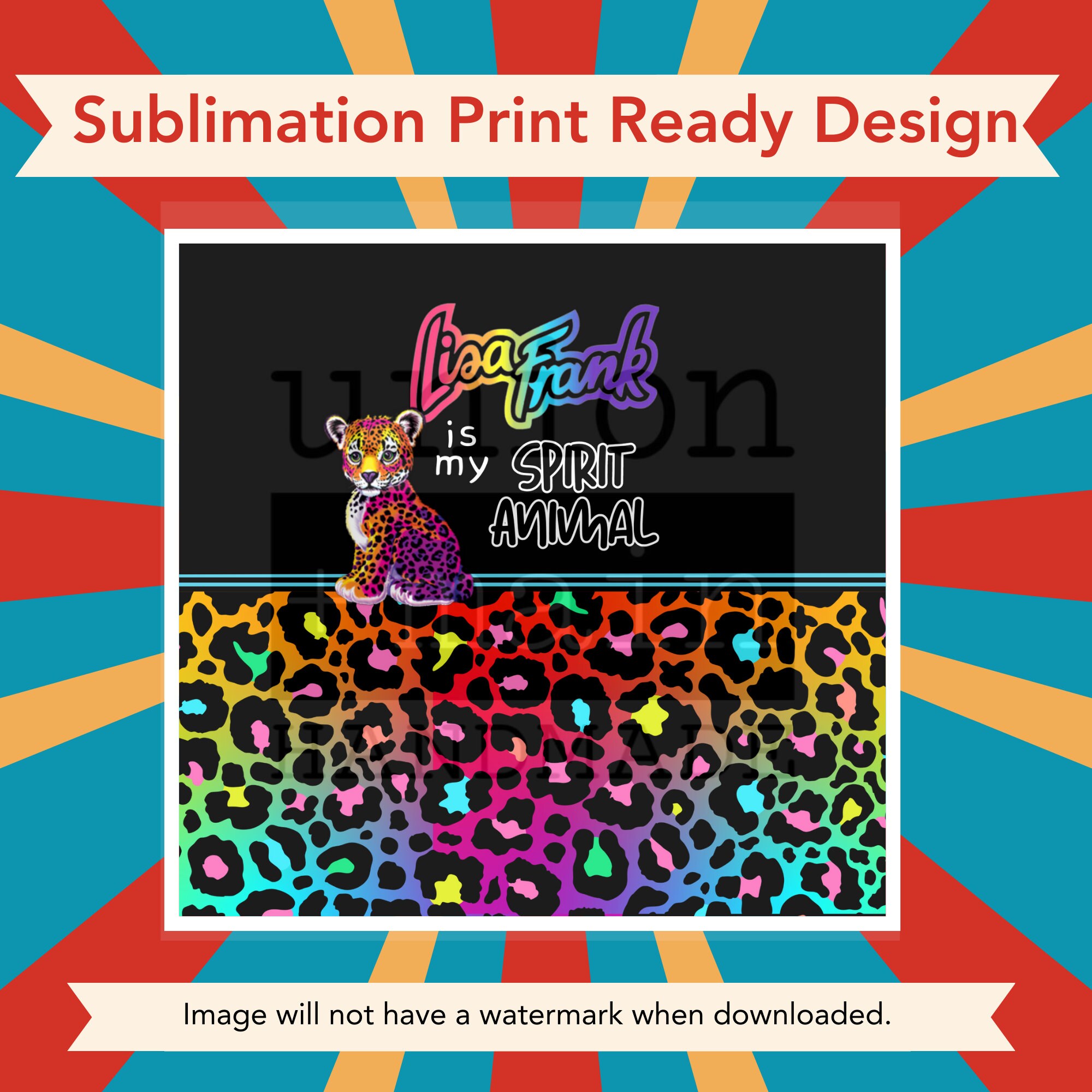 Lisa Frank Spirit Animal PNG Tumbler Wrap Sublimation File - Etsy