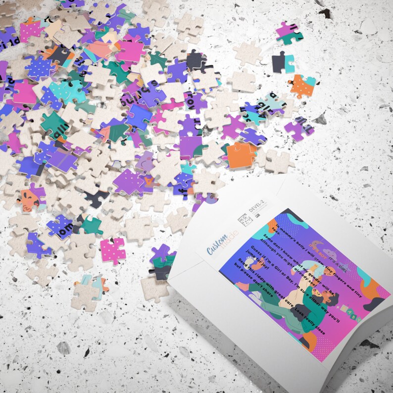 110 Piece Gender Reveal Puzzle Girl Etsy