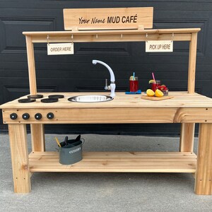 Mud Kitchen Cafe With Working Faucet Outdoor Play Kitchen Made of Cedar ...