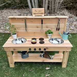 Centered Mud Kitchen With Backsplash and Working Faucet!; Outdoor Play ...