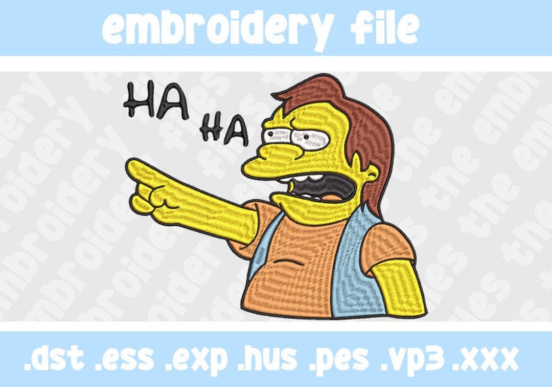 Ha Ha Simpsons Embroidery File, Meme Embroidery File, Digital Download ...