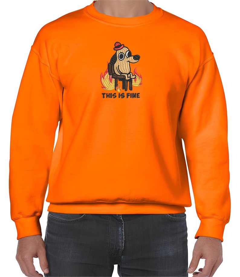 This Is Fine Meme Embroidery File Digital Download Instant Etsy