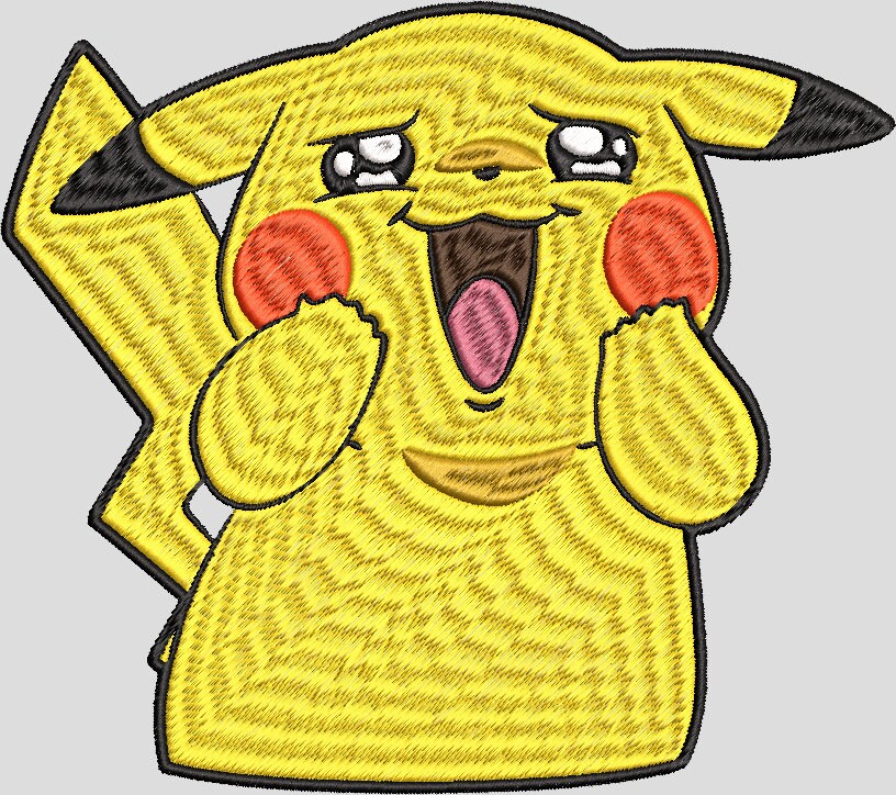 Cute Pikachu Embroidery File, Pokemon Embroidery File, Digital Download ...