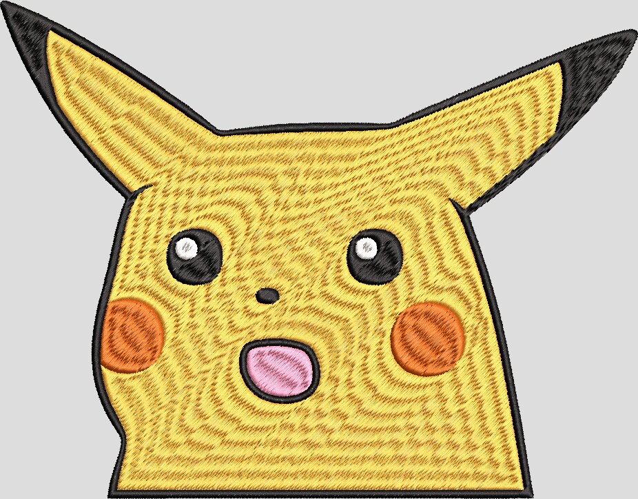 Suprised Pikachu Embroidery File, Meme Embroidery File, Digital Download, Instant Download - Etsy