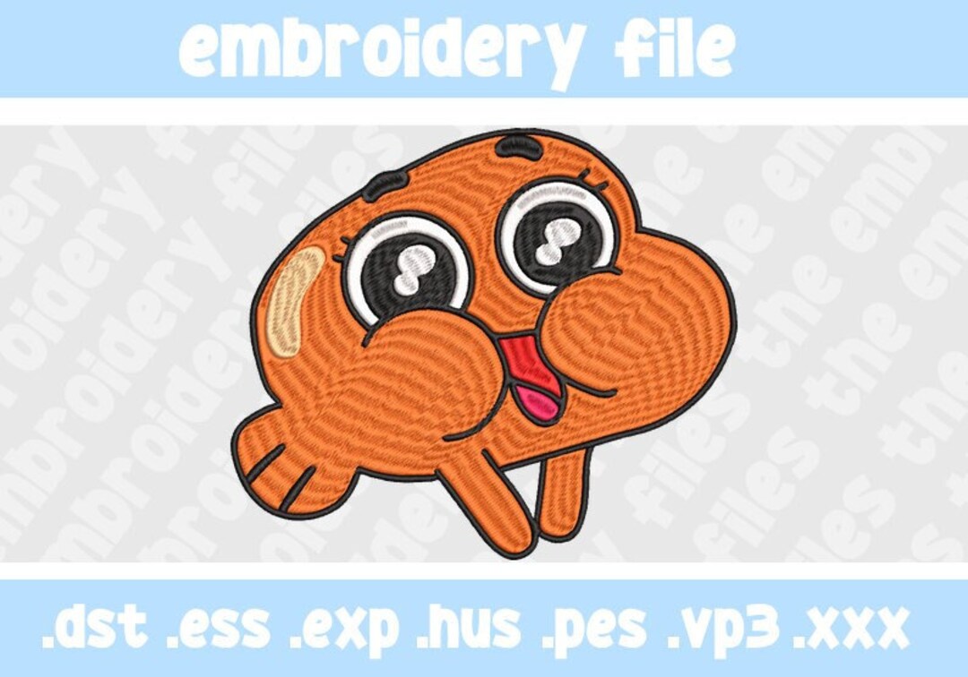 Cute Darwin Embroidery File Gumball Embroidery File Digital Download