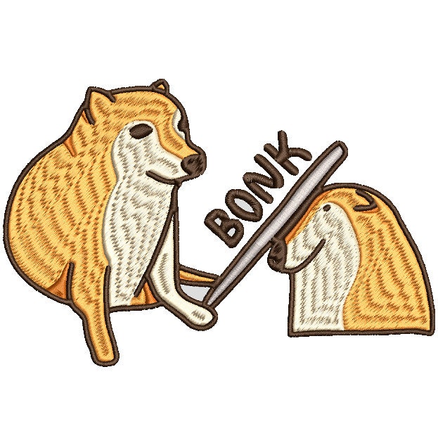 BONK Meme Embroidery File, Doge Embroidery File, Digital Download ...